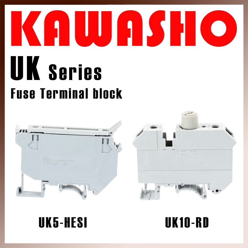 Terminal UK5-HESI , UK10-RD ฟิวส์เทอร์มินอล สีเทา UK Terminal Block "KAWASHO" | Shopee Thailand
