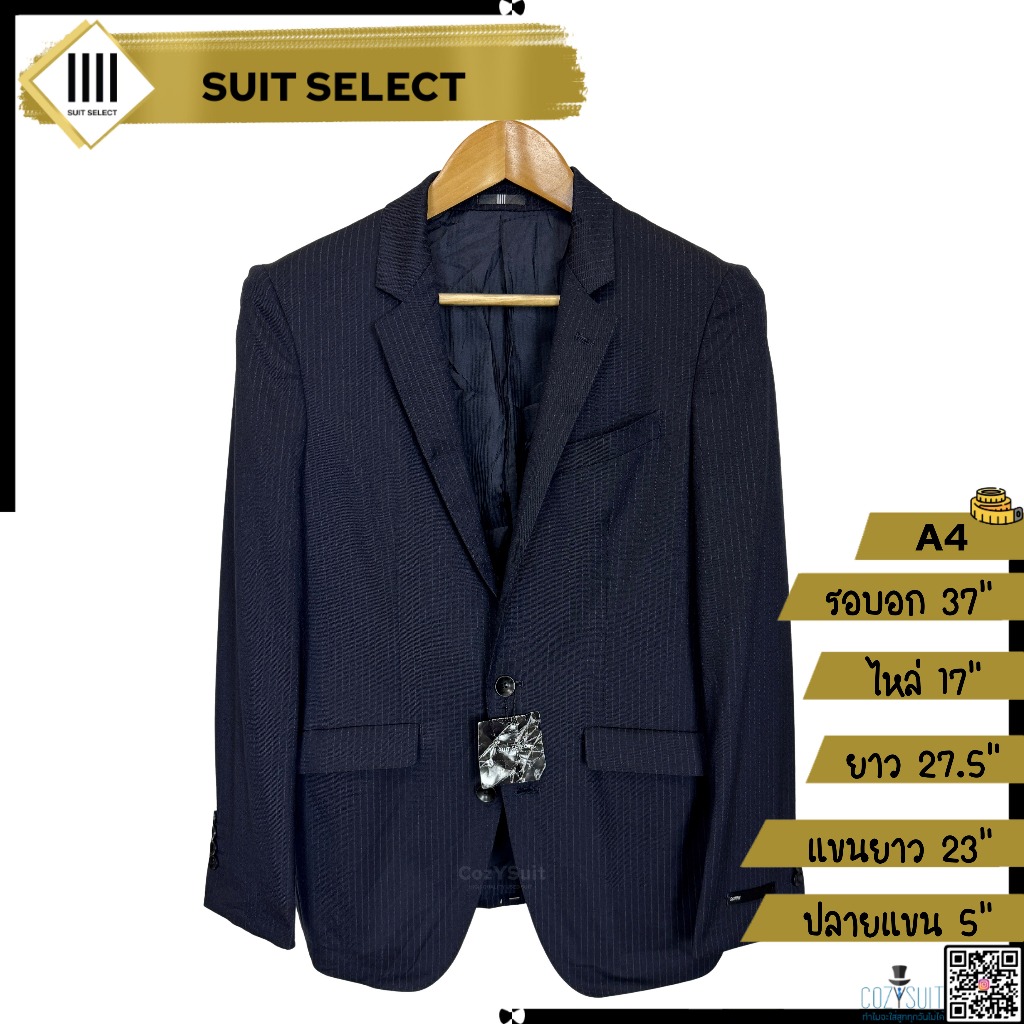 (ของใหม่) สูท Suit Select สีกรมท่าลายทาง ไซส์ A4 | Shopee Thailand