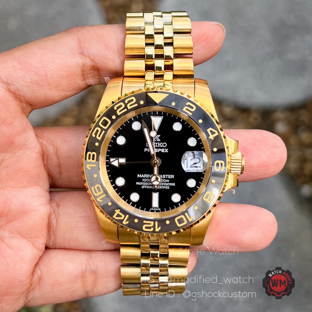 Seiko Mod GMT Master II Yellow gold New Arrival NH34 Authentic Movement ...