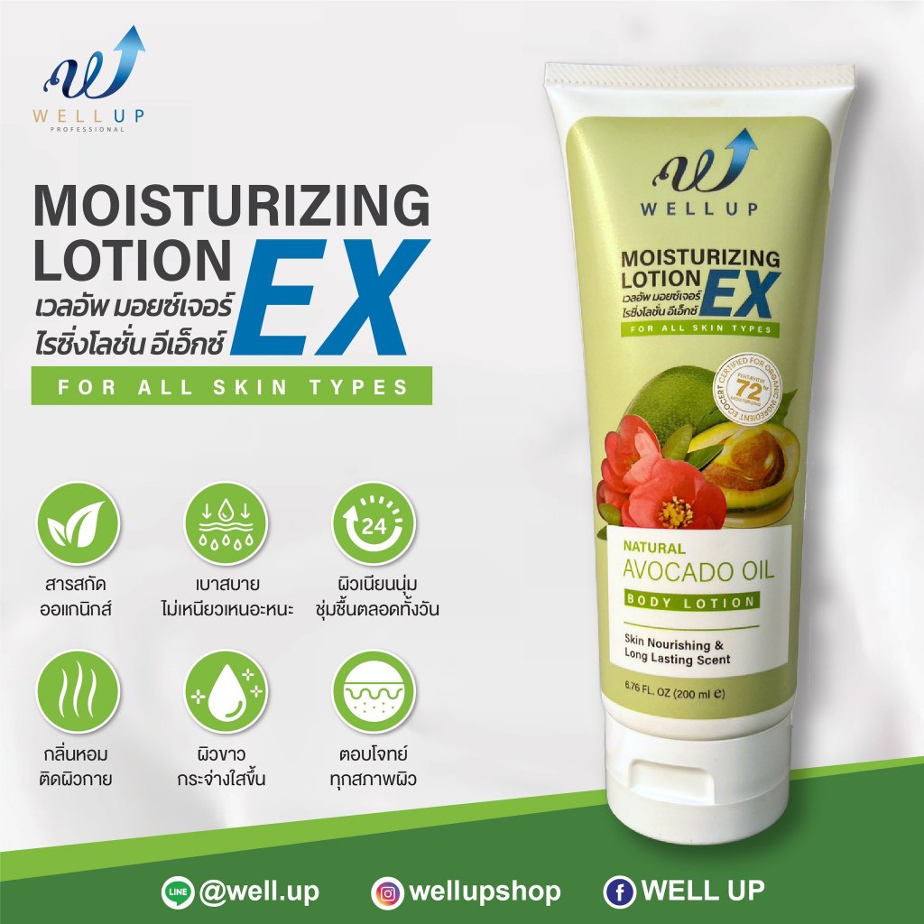 WellUp Moisturizing Lotion EX โลชั่นบำรุงผิวกาย 200 ml | Shopee Thailand
