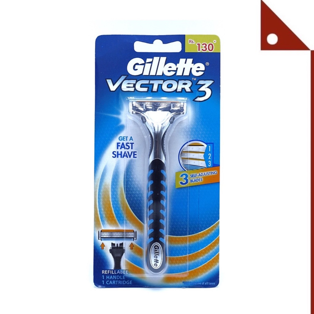 Gillette : GILVT3* มีดโกนหนวด Vector3 Razor Handle Holds Sensor Sensor ...