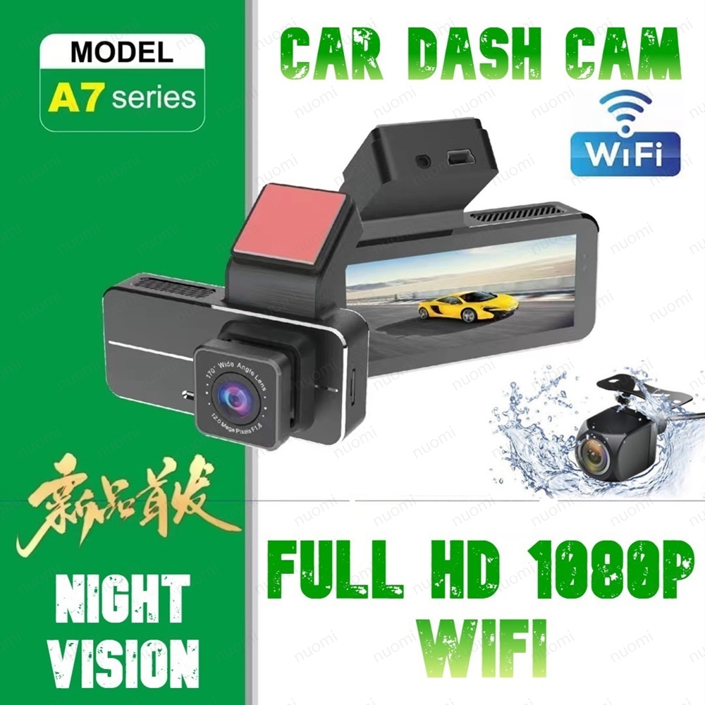 กล้องติดรถยนต์ A7W FULL HD 1080p 12.0MP HDR WiFi 2กล้องหน้าหลัง ไวไฟ ...