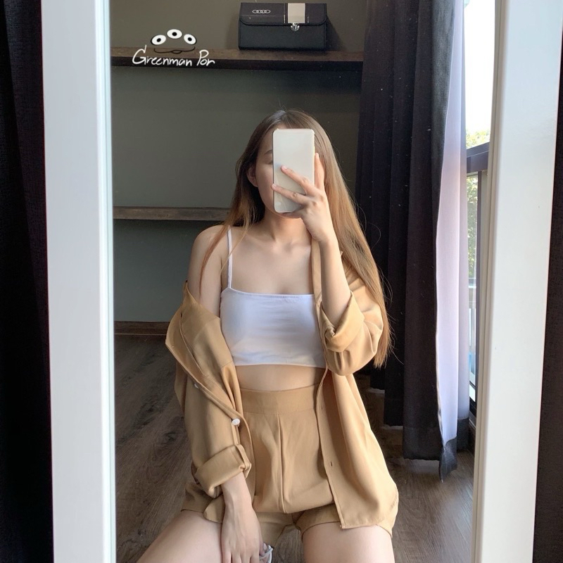 USED Took Lae Dee ชุดเซตมินิมอล Minimal Set สีน้ำตาล | Shopee Thailand
