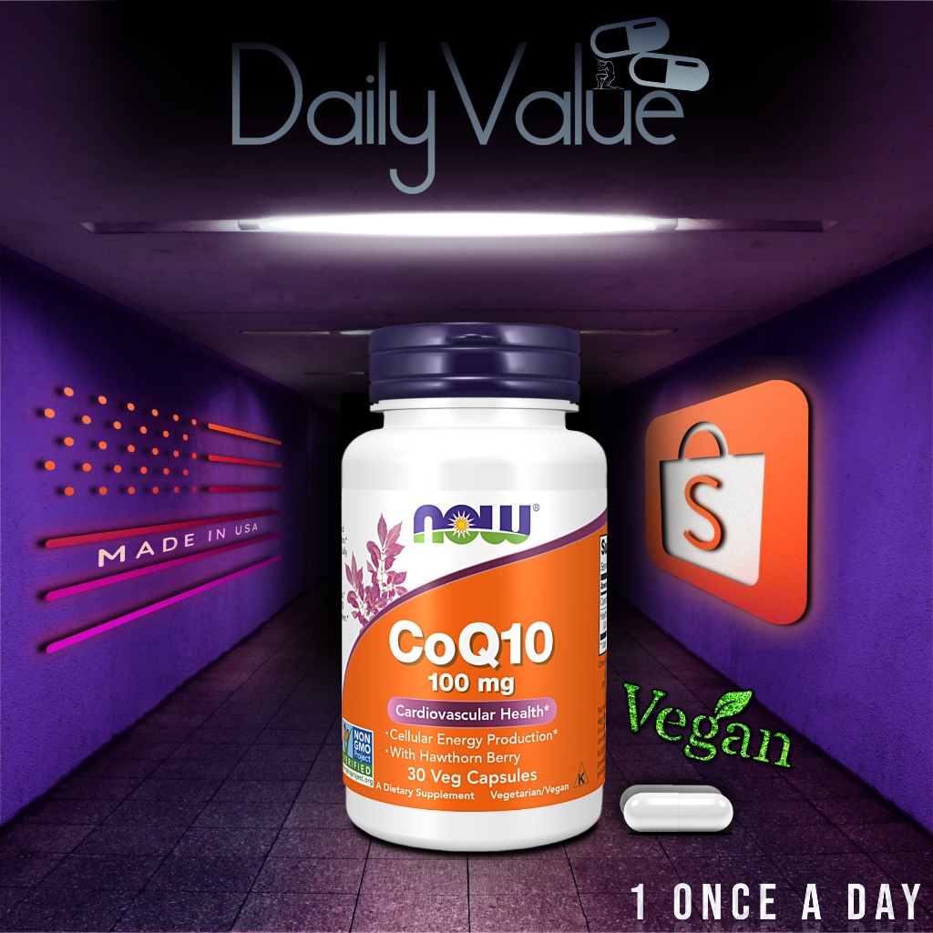 โคคิวเทน / CoQ10 100 MG w/ Hawthorn Berry 30 / 90 / 180 Capsules by NOW FOODS | Shopee Thailand