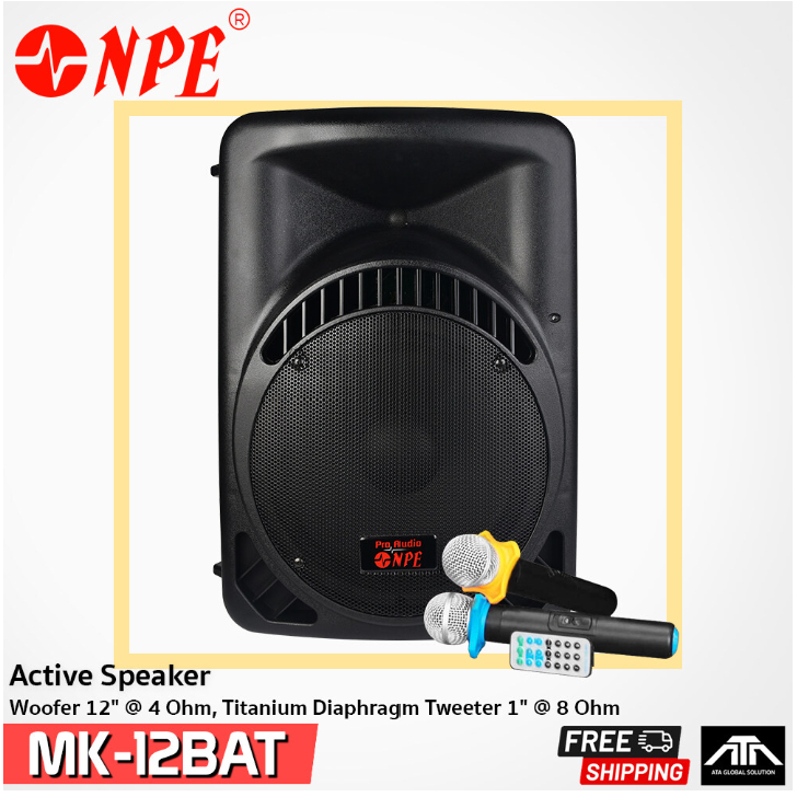 (ออกใบกำกับภาษีได้) ตู้ลำโพง NPE MK-12BAT Bluetooth ตู้ลำโพงช่วยสอน 12นิ้ว BLUETOOTH USB FM ...