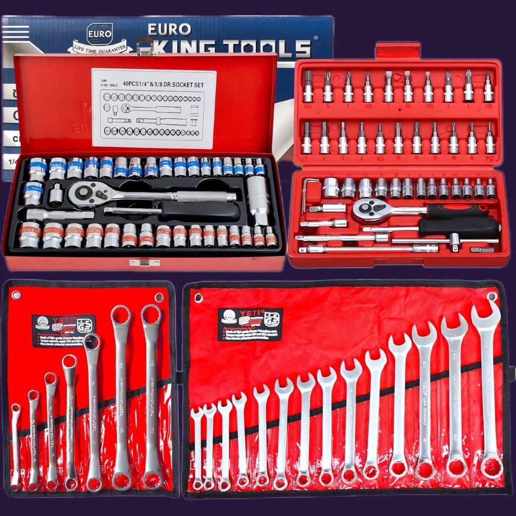 EURO KING TOOLS ชุดบล็อก 40 ชิ้น+ประแจ YETI+แหวน YETI (7pc) +ชุดบล็อก ...