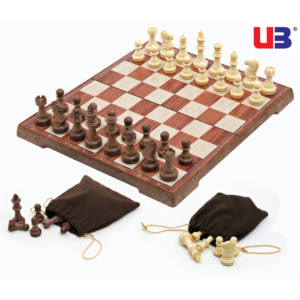 [Super_Chess] หมากรุกสากลแม่เหล็กพลาสติกลายไม้ UB Wood Grain Magnetic ...