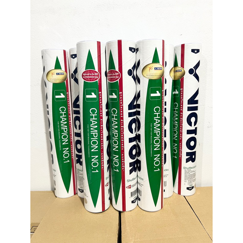 ลูกแบดมินตัน Victor Champion No.1 (1 หลอด 12 ลูก) แท้ 100% | Shopee ...