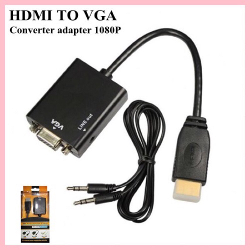 สายแปลง HDMI TO VGA + AUDIO OUTPUT CONVERSION CONVERTER FOR PC ...