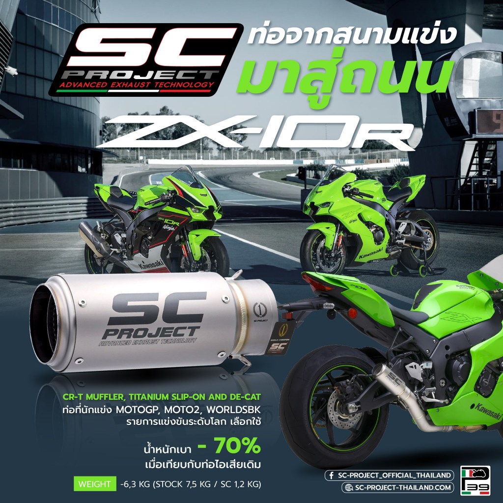 SC-Project ท่อไอเสียสำหรับ KAWASAKI NINJA ZX-10R - RR (2021) | CR-T ...