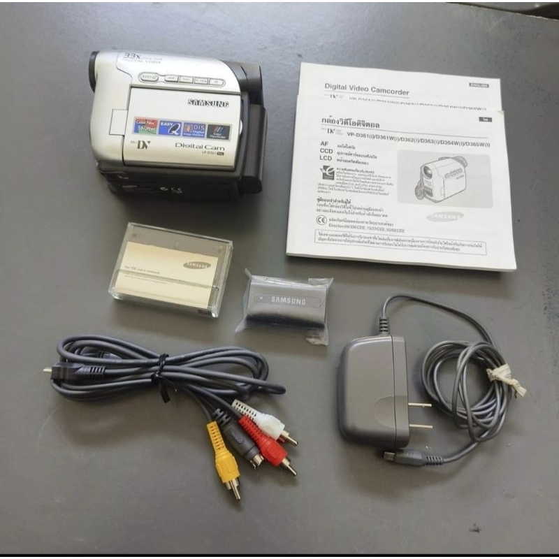 กล้องมินิดีวี SAMSUNG Mini DV Digital Cam VP-D361i PAL มี Adapter เสียบไฟให้ ได้เล่นม้วน Mini DV ...