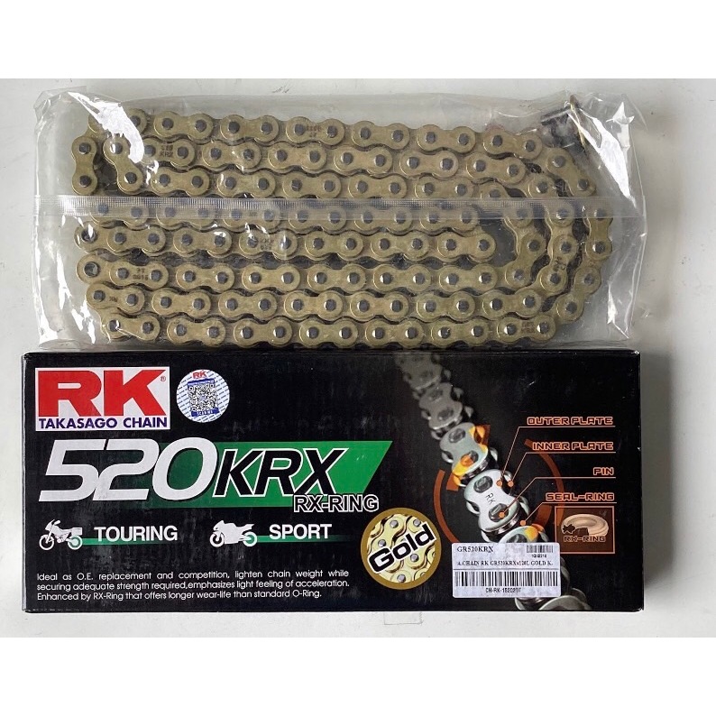 โซ่ RK 520 x-ring (KRX) ขนาด 120 ข้อ รองรับถึง 750cc | Shopee Thailand