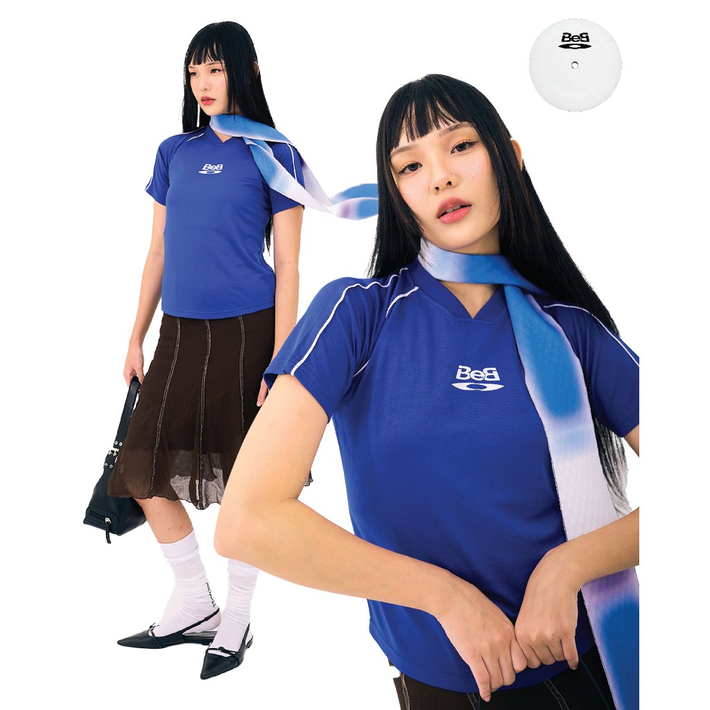 BEB CLUB DISC LOGO BABY TEE เสื้อเบบี้ทีสปอร์ตสีน้ำเงิน | Shopee Thailand