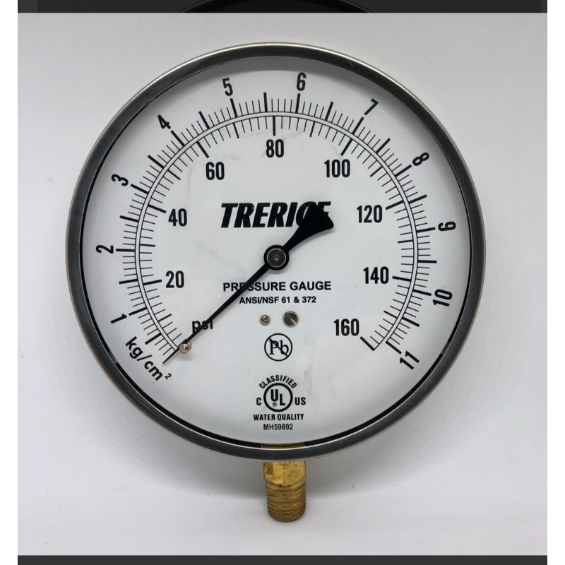 TRERICE PRESSURE GAUGE 620B PSI 4.5นิ้ว0-160psi | Shopee Thailand