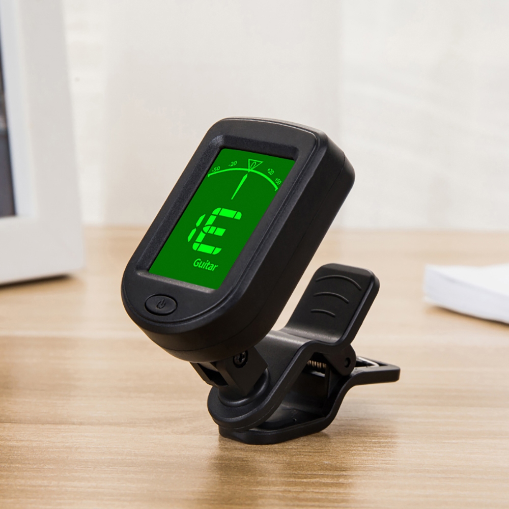 T-02 Guitar Tuner Clip-on Chromatic Digital Tuner LCD Display Mini Size Tuner for Acoustic ...