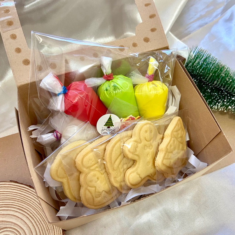 Cookies DIY Box Set คุกกี้ 5 ชิ้น ไอซิ่ง 4 สี คุกกี้แต่งหน้าเอง ด้วย ...