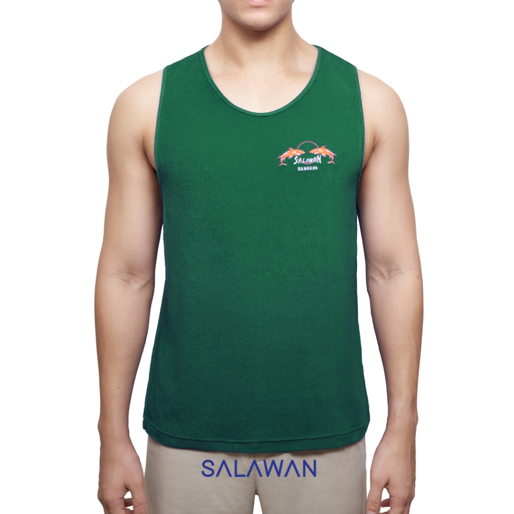 SALAWAN Salawan Shark Logo Tank Top (Green) เสื้อกล้าม | Shopee Thailand
