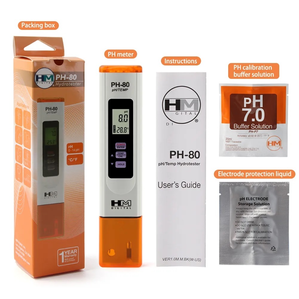 [ส่งฟรี] HM pH Meter PH-80 ปากกาวัดค่า pH วัดค่าน้ำ วัดค่า pH แม่นยำ HM ...