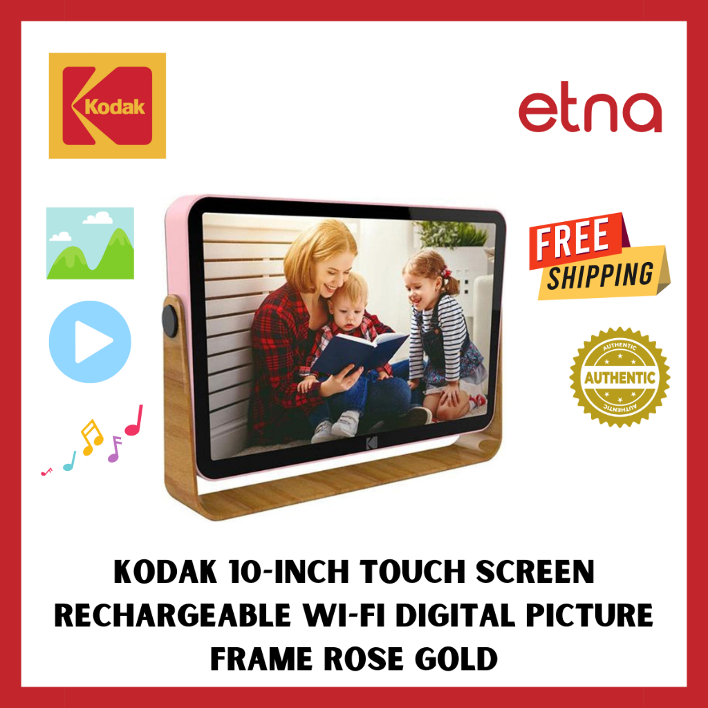 Kodak 10-Inch Touch Screen Rechargeable Wi-Fi Digital Picture Frame (Rose Gold) | Shopee Thailand