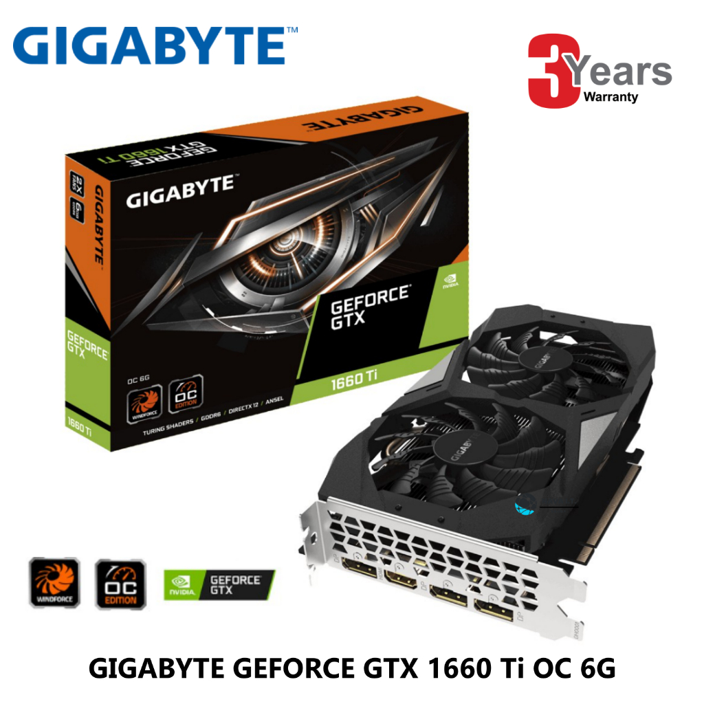 GIGABYTE VGA (การ์ดแสดงผล) GEFORCE GTX 1660 TI OC 6G REV.1 | Shopee ...