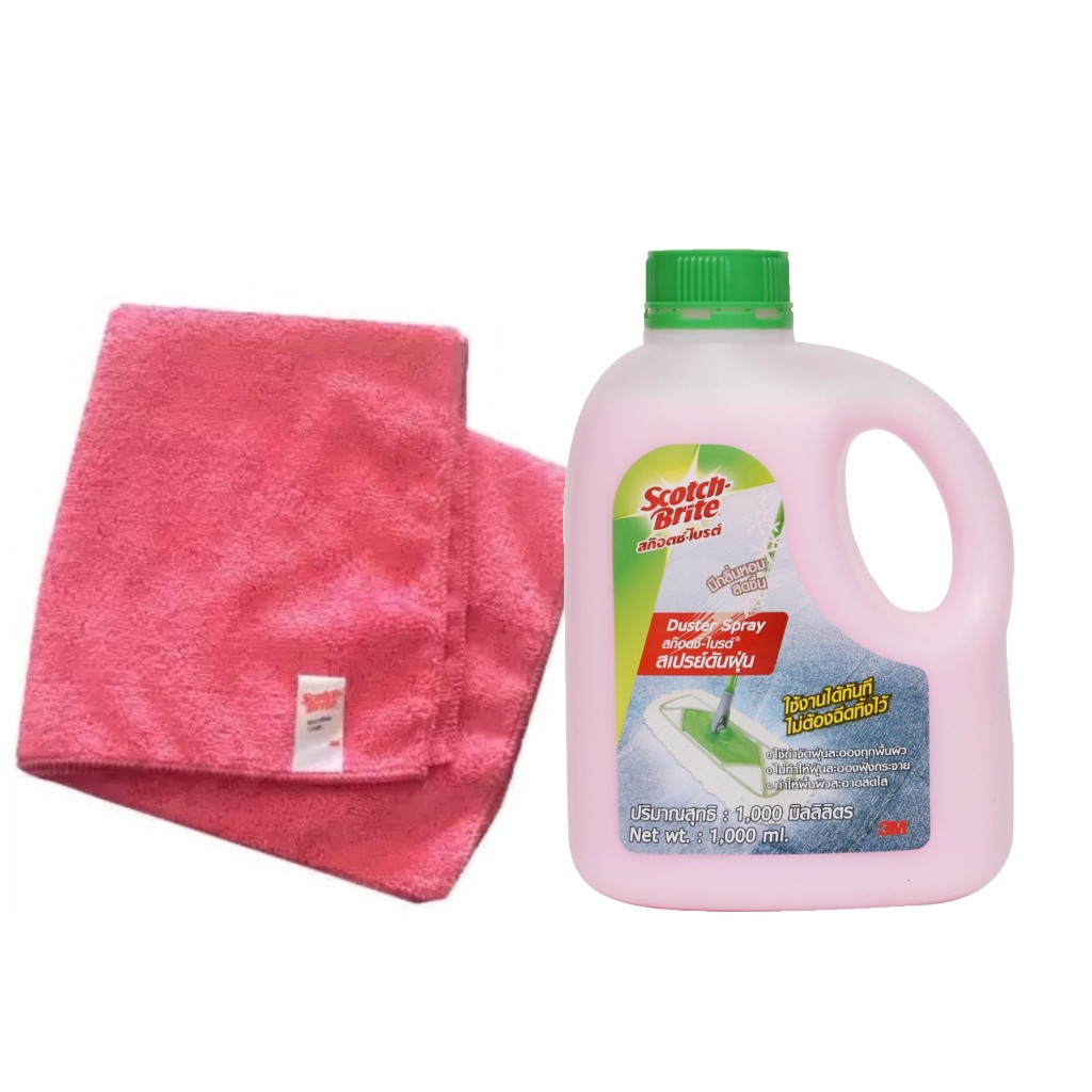 3M Scotch-Brite Duster Spray 1000 ml. น้ำยาดันฝุ่น ขนาด 1,000 มล & ผ้า ...
