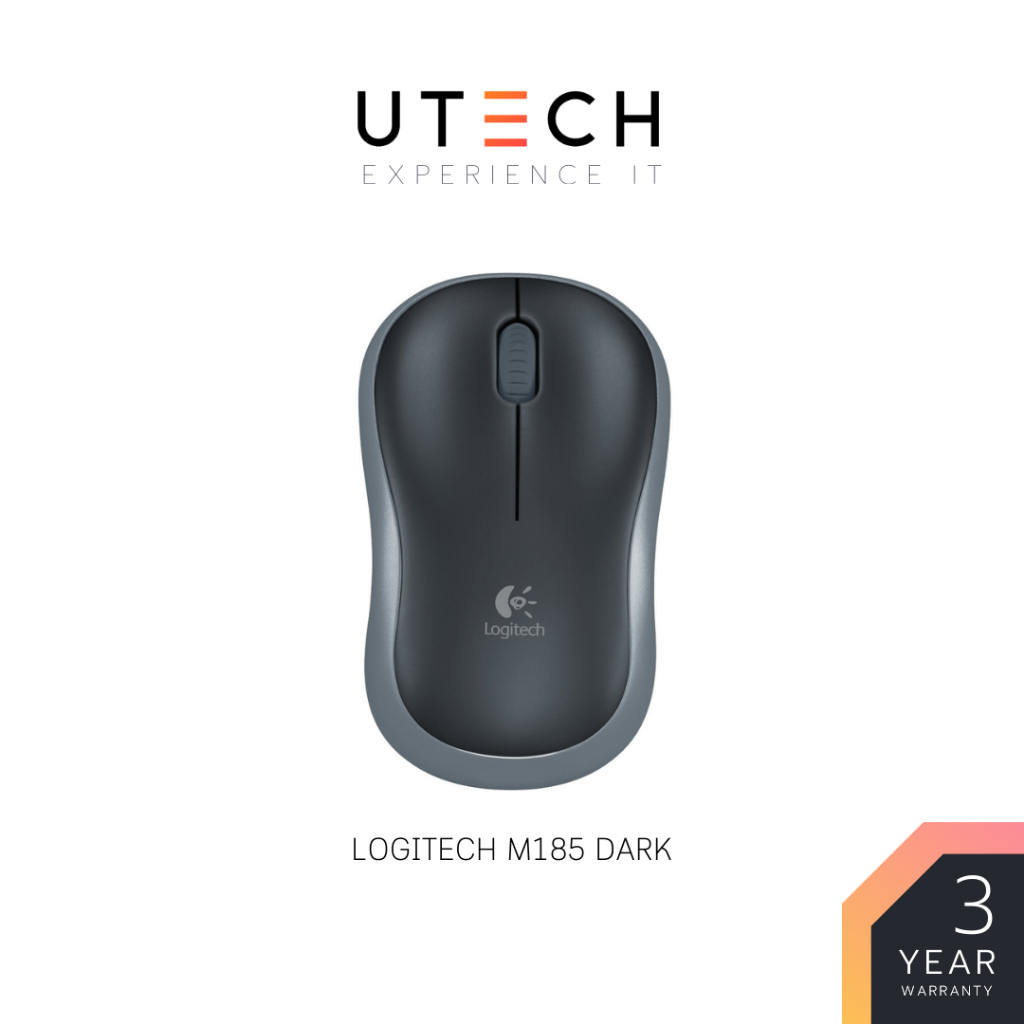 เมาส์ไร้สาย Logitech M185D Dark Wireless Mouse ขนาดเล็กพาพกง่าย Black ...