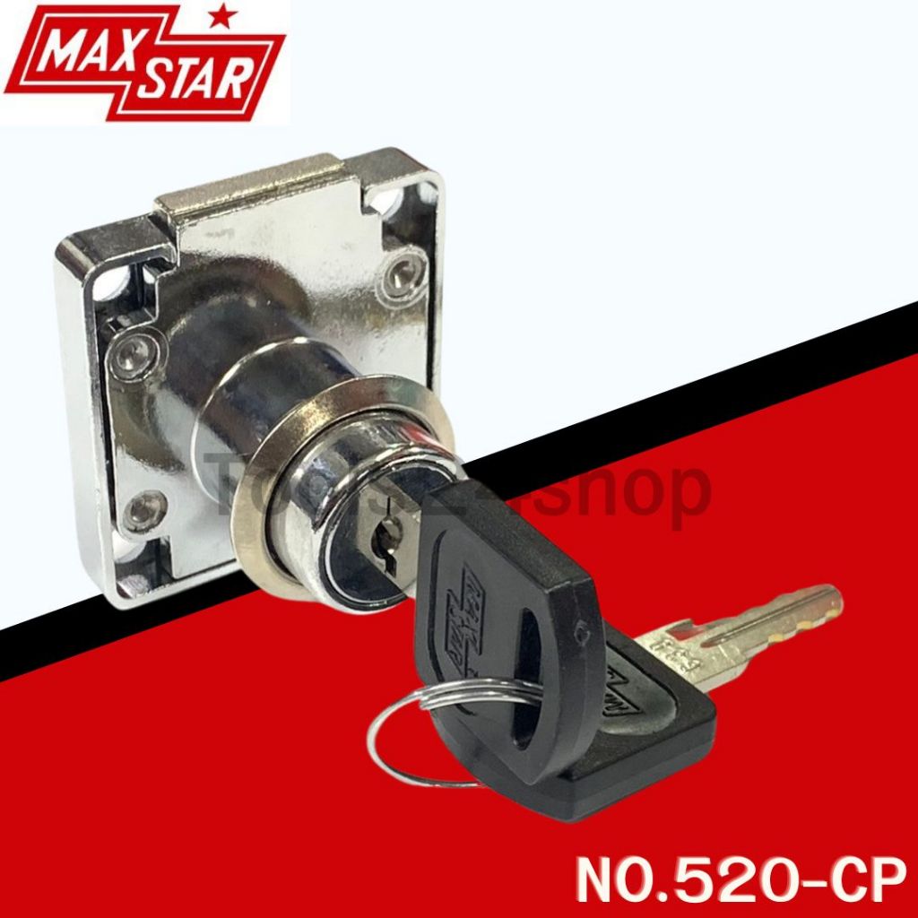 MAXSTAR กุญแจลิ้นขัก/ตู้เอกสารชุบโครเมี่ยม CP ขนาด 19 x 22 mm. No.520-CP | Shopee Thailand