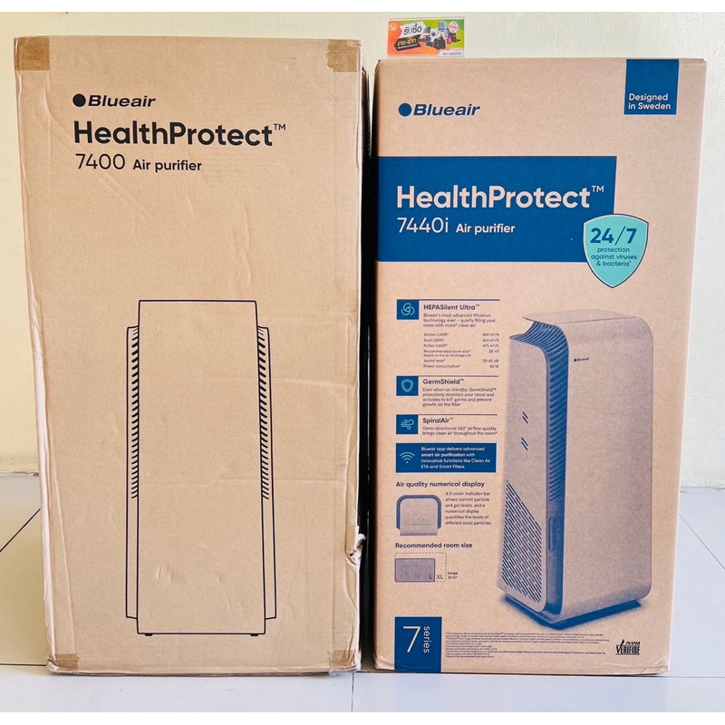 Blueair เครื่องฟอกอากาศ รุ่น HealthProtect 7470i รุ่น HealthProtech SmartFilter 7400 | Shopee ...