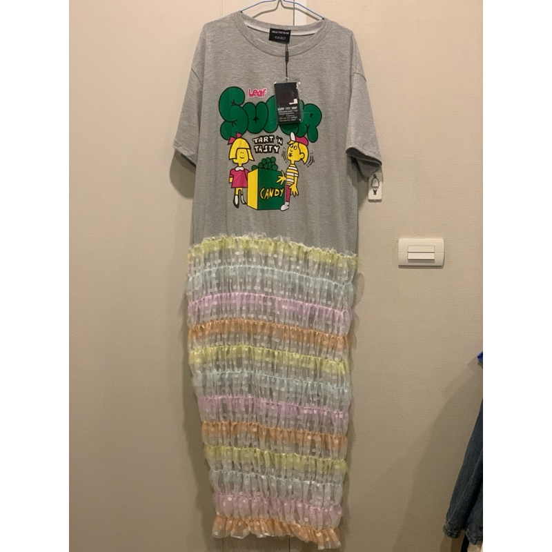 เดรสลาย SUPER แต่งมุ้งชั้น ️พื้นเทา งาน kkuu tist มือ 1 ป้ายห้อย ...