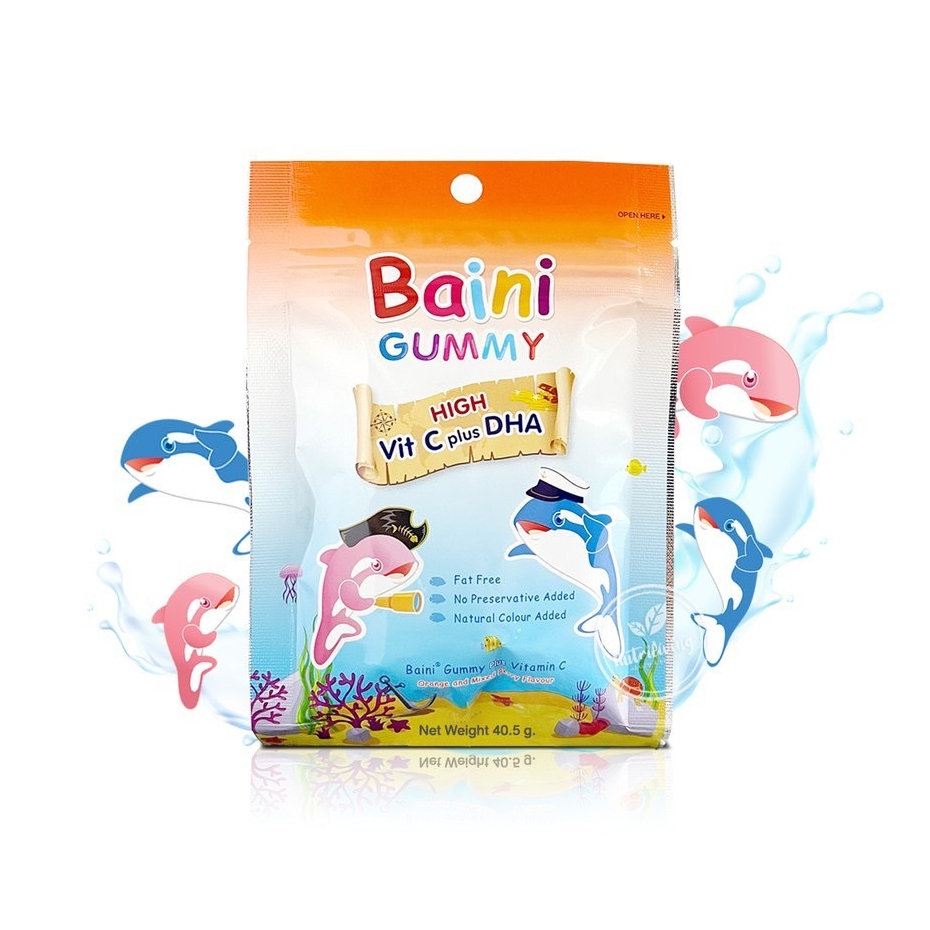 Baini GUMMY High Vit C Plus DHA เบนิ กัมมี่ เยลลี่ วิตามินซี ผสม ดีเอช ...