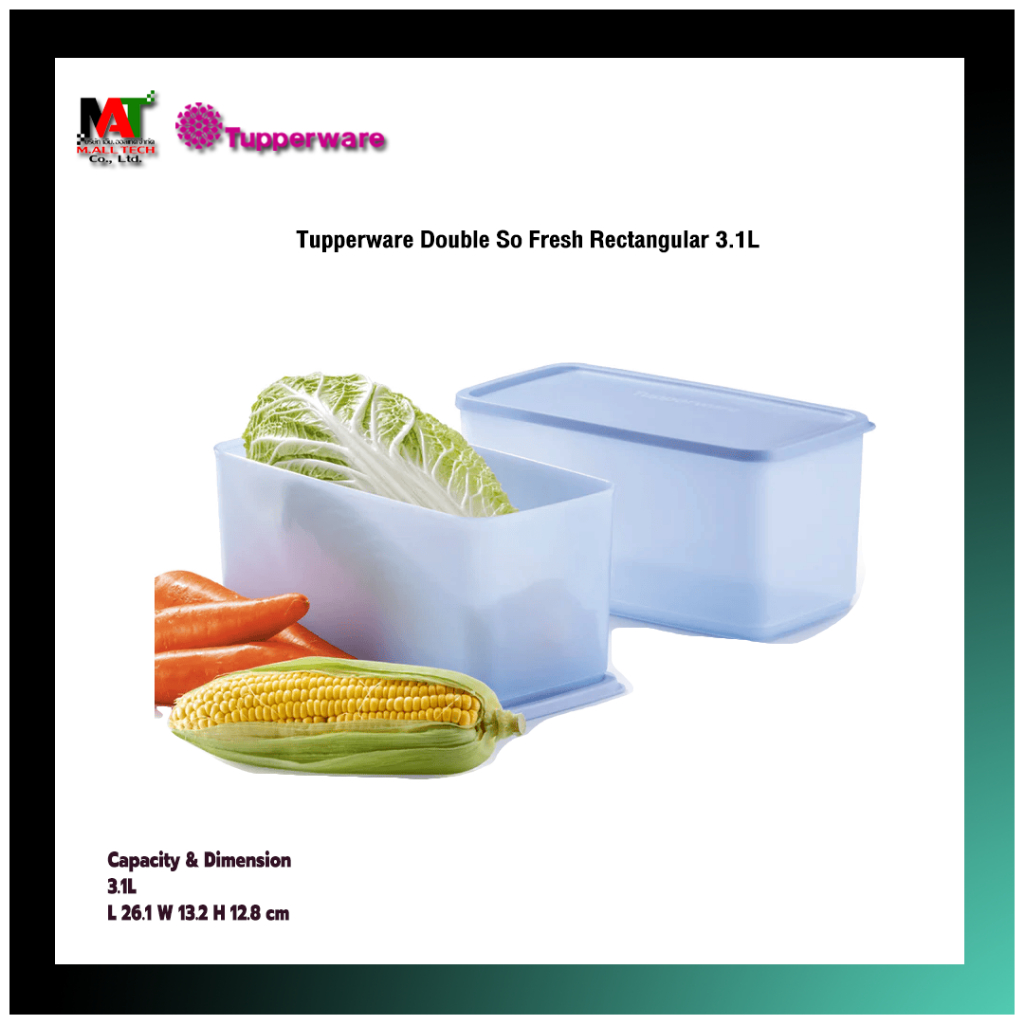 ภาชนะบรรจุอาหาร Tupperware Double So Fresh Rectangular 3.1L ราคาต่อ1ใบ ...