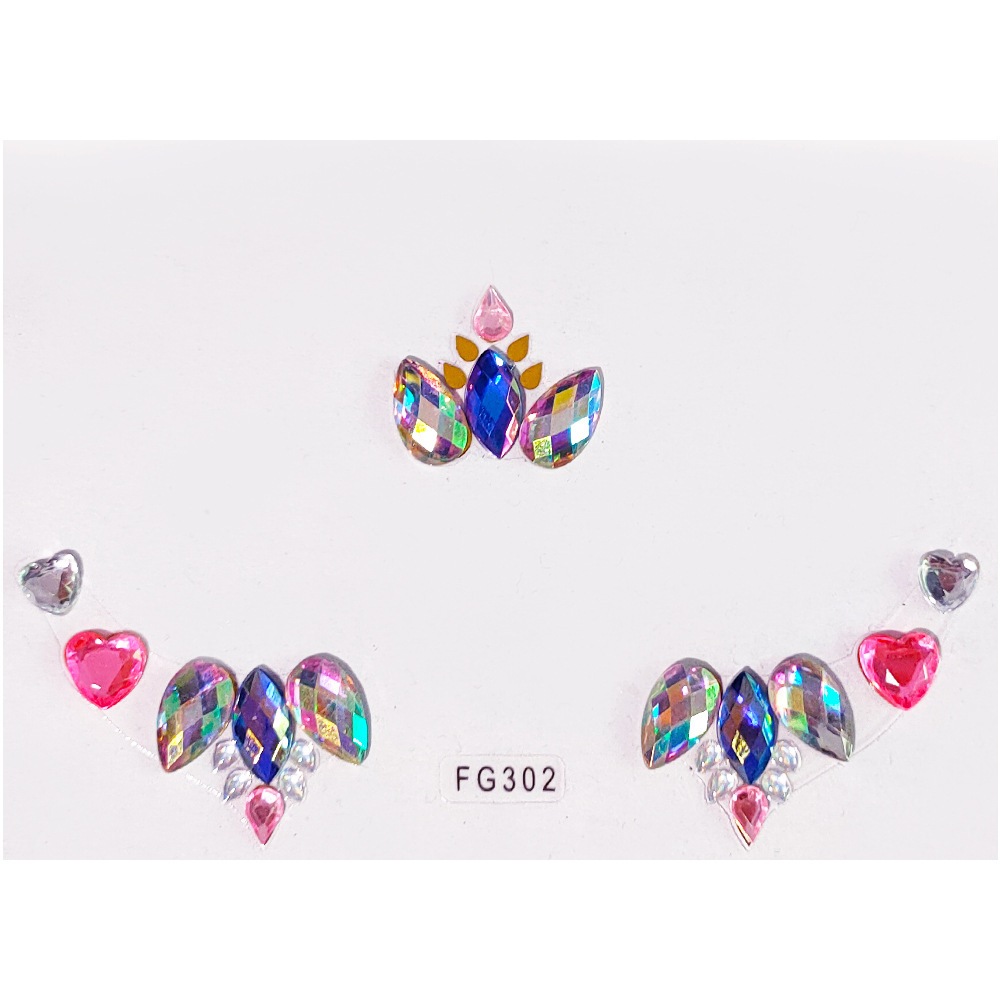 สติ๊กเกอร์ติดหน้า #08-FG3 แฟนซี เพชรคริสตัล สำหรับงานปาร์ตี้ งานเฟสติวัล Party, Music Festival ...