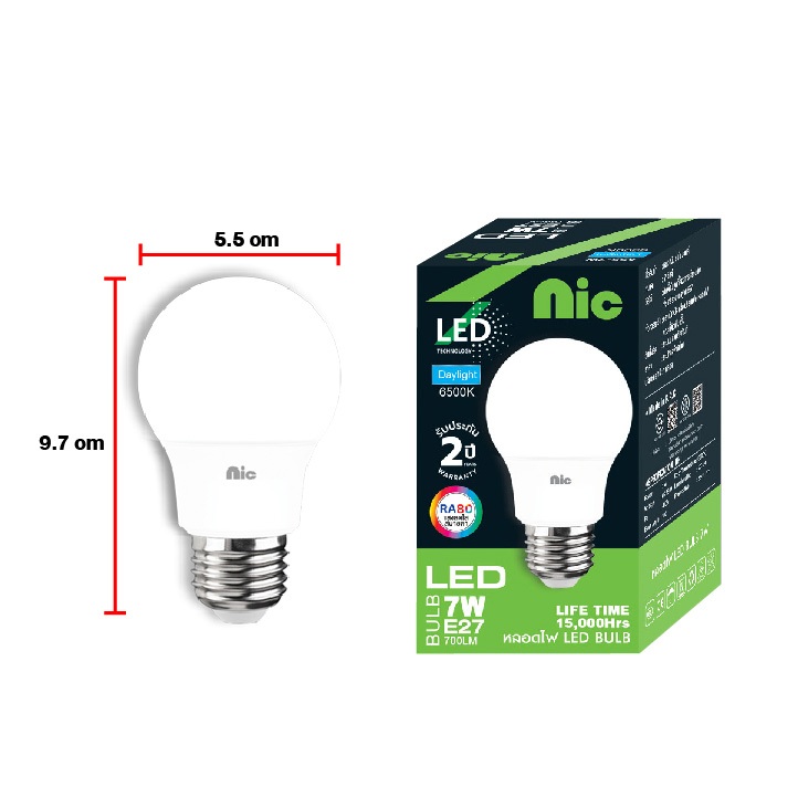 Panasi หลอดไฟ LED ทรงกลมแสงสีขาว E27 หลอดไฟ NIC 40W,30W,25W,20W,15W,12W,9W,7W,5W ระยะเวลาการรับ ...