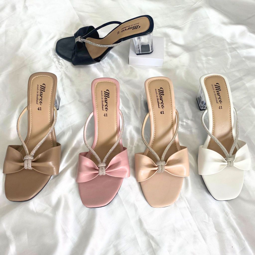 รองเท้าแฟชั่นไซส์ใหญ่ แบรนด์ Marco รุ่น B1031 รองเท้าส้นแก้วสูง 2 นิ้ว ...