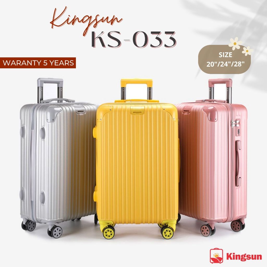 [รับประกัน5ปี] Kingsun กระเป๋าเดินทางล้อลาก เฟรมซิป วัสดุ ABS+PC KS-033 size 20/24 | Shopee Thailand