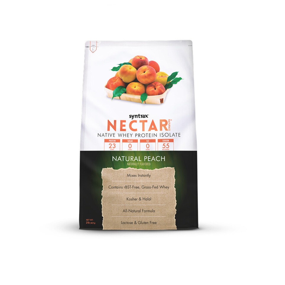 Syntrax Nectar Natural Whey Protein Isolate Natural Peach 907g./2 lbs ...