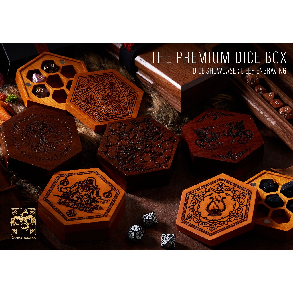 Premium DnD Dice Box | Black Walnut & Cherry Wood | D&D Dice Box | Dice ...