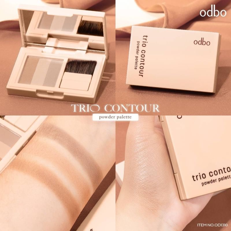 odbo trio contour powder palette OD1310 คอนทัวร์3เฉดสีในตลับเดียว ...