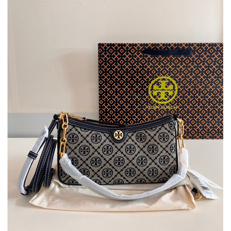 พร้อมส่ง [สด-ผ่อน]Tory burch T Monogram Jacquard Studio Shoulder Bag ...