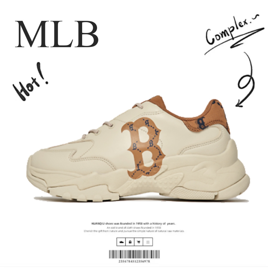ลิขสิทธิ์แท้100% MLB Chunky Monogram Lt 3ASHCDM2N-43BGD รองเท้าผ้าใบ ...