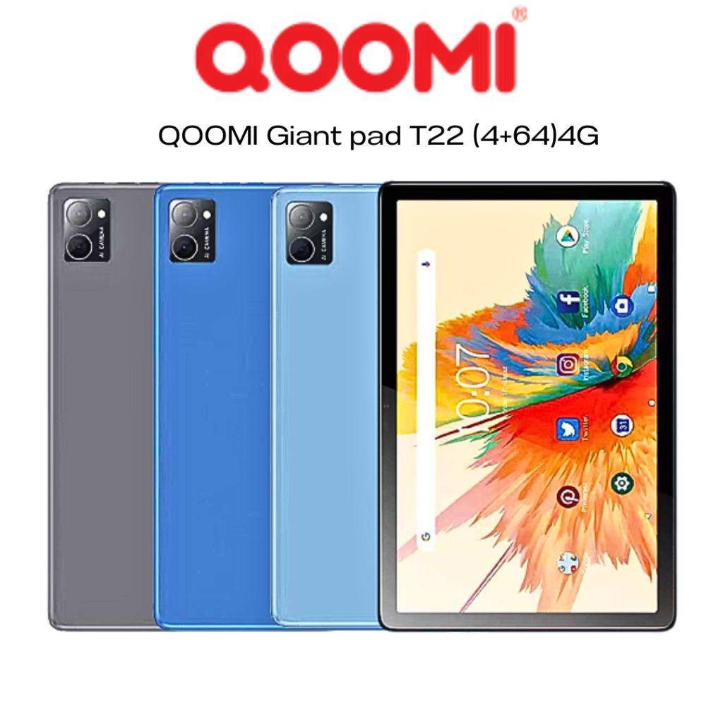 แท็บเล็ต QOOMI รุ่น GIANT PAD T22 (4+64) จอ10.1นิ้ว TABLET 4G แท็บเล็ต ...
