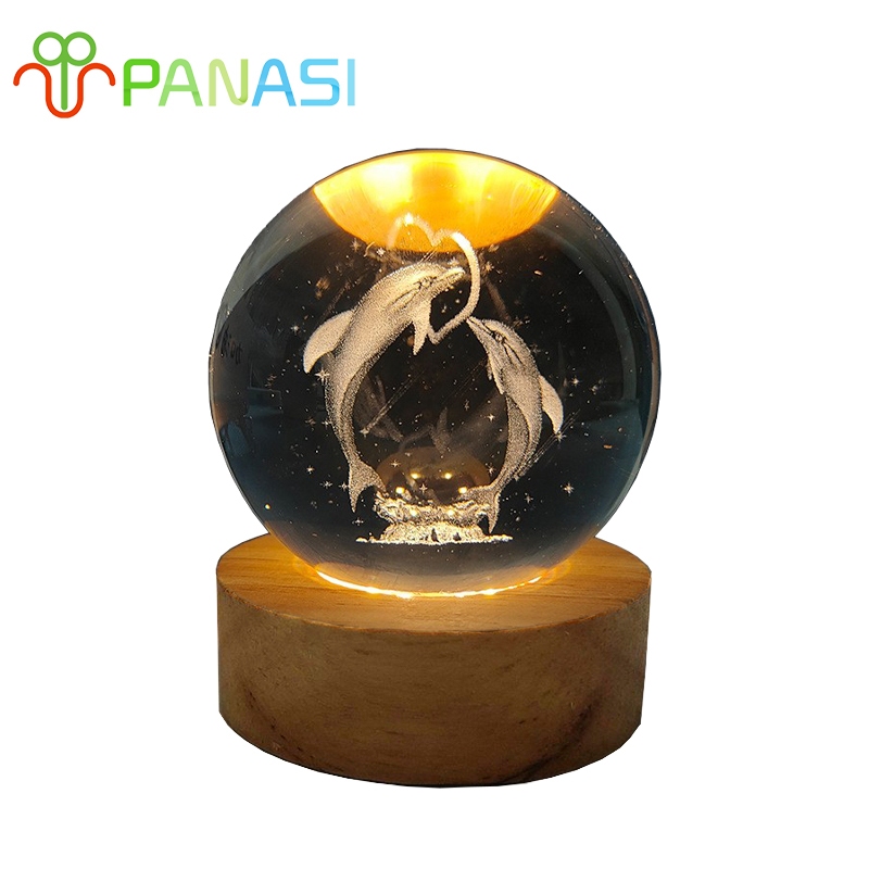 Panasi โคมไฟลูกแก้ว 3D LED USB โคมไฟตกแต่งห้องนอนLED ลูกแก้ว6cm ของขวัญวันเกิด NO:3D6 | Shopee ...