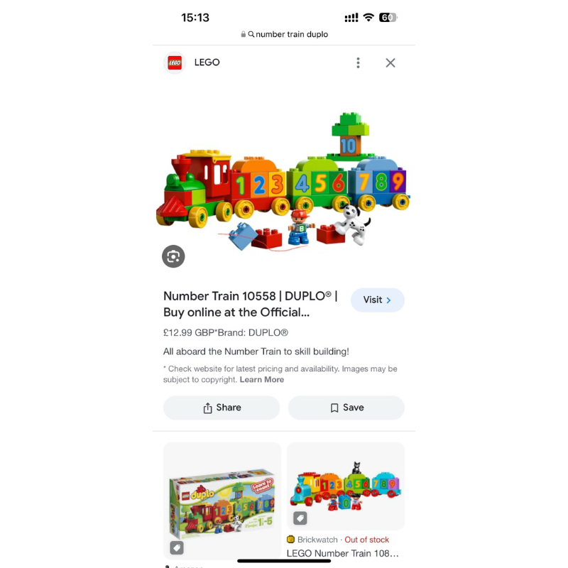 LEGO® DUPLO® NUMBER TRAIN 10558 ของเล่นตัวต่อ มือสอง | Shopee Thailand