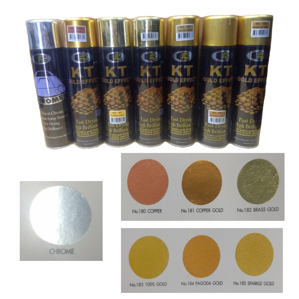 สเปรย์สีทอง สเปรย์สีโครเมียม ยี่ห้อบอสนี่, Bosny KT gold effect spray ...