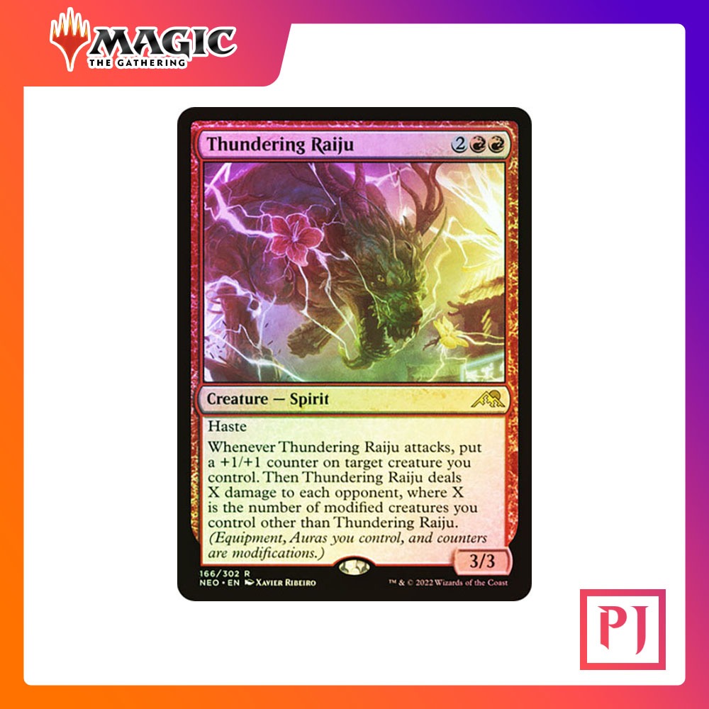 [MTG] Thundering Raiju [NEO] [RED] [RARE] [FOIL] [ENG] (การ์ดเมจิค ...