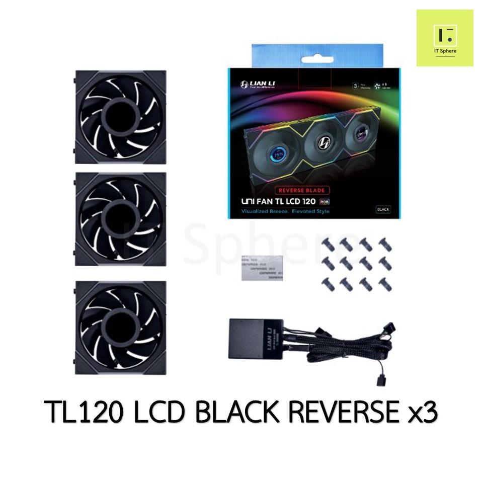 [ TL LCD ดูดเข้า/เป่าออก] Fancase Lian Li TL LCD rgb BLACK WHITE 120mm ...