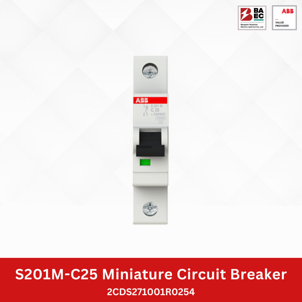 ABB S201M-C25 เซอร์กิตเบรกเกอร์ 25Amp 1P 10KA | Shopee Thailand