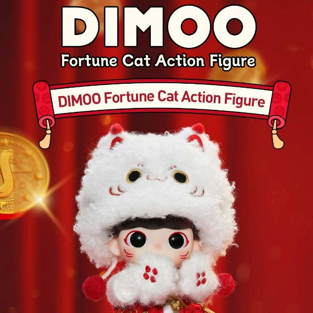 [ พร้อมส่ง ] POP MART DIMOO Fortune Cat Action Figure | Shopee Thailand