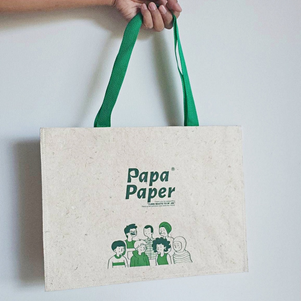 กระเป๋ากระดาษเยื่อข้าวโพด PAPA PAPER | Shopee Thailand