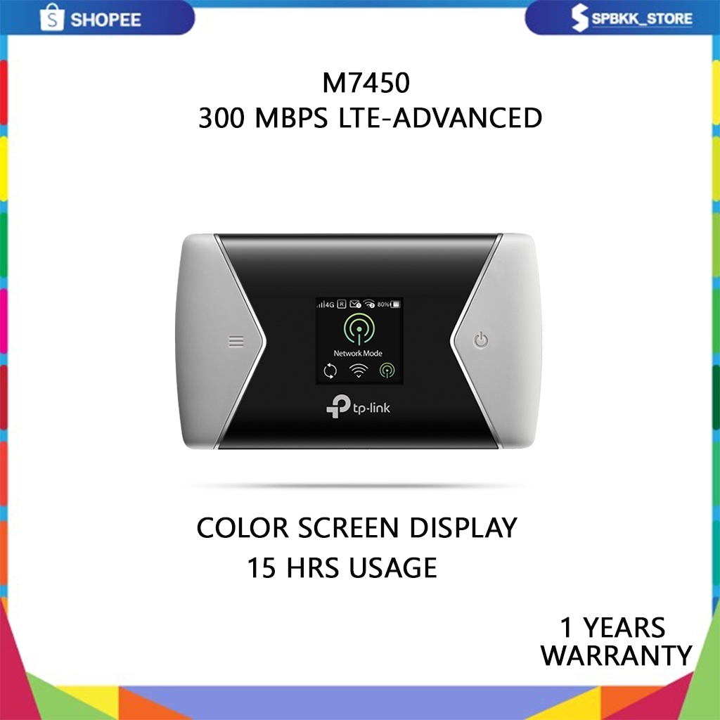 TP-LINK M7450 300 Mbps 4G LTE Mobile Wi-Fi ใส่ซิมแล้วใช้ได้ทันที ใช้งาน ...